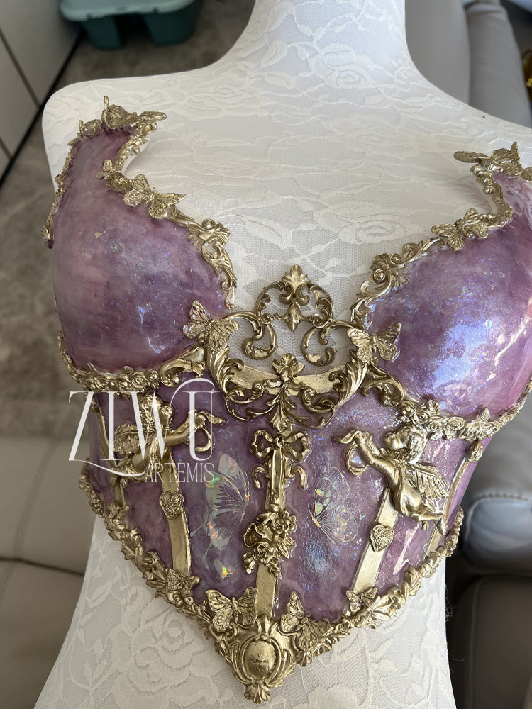 ZIWU ARTEMIS ANGEL PURPLE OPAL BONES RESIN TOP COSTUME PATENT-PROTECTE